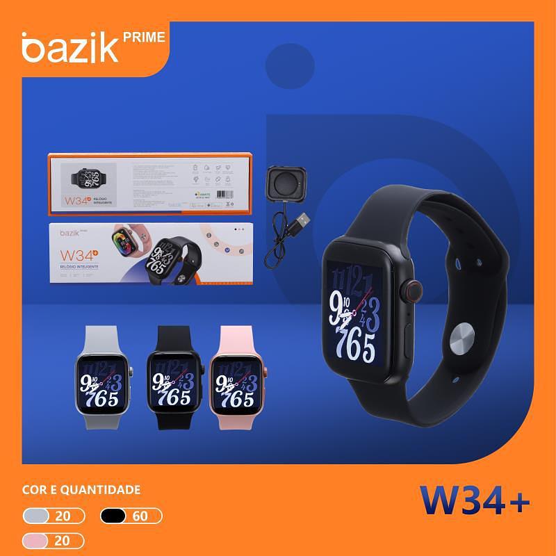 RELÓGIO DE PULSO ( W34 ) SMART WATCH. ( BAZIK PRIME ) | Inova Wang